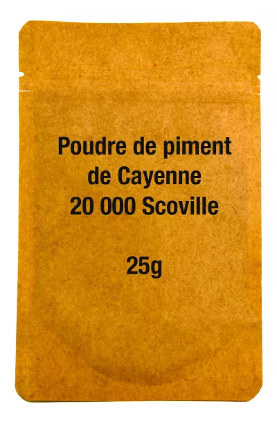Piment de Cayenne en poudre 25 g - Hellicious - La Sauce Piquante